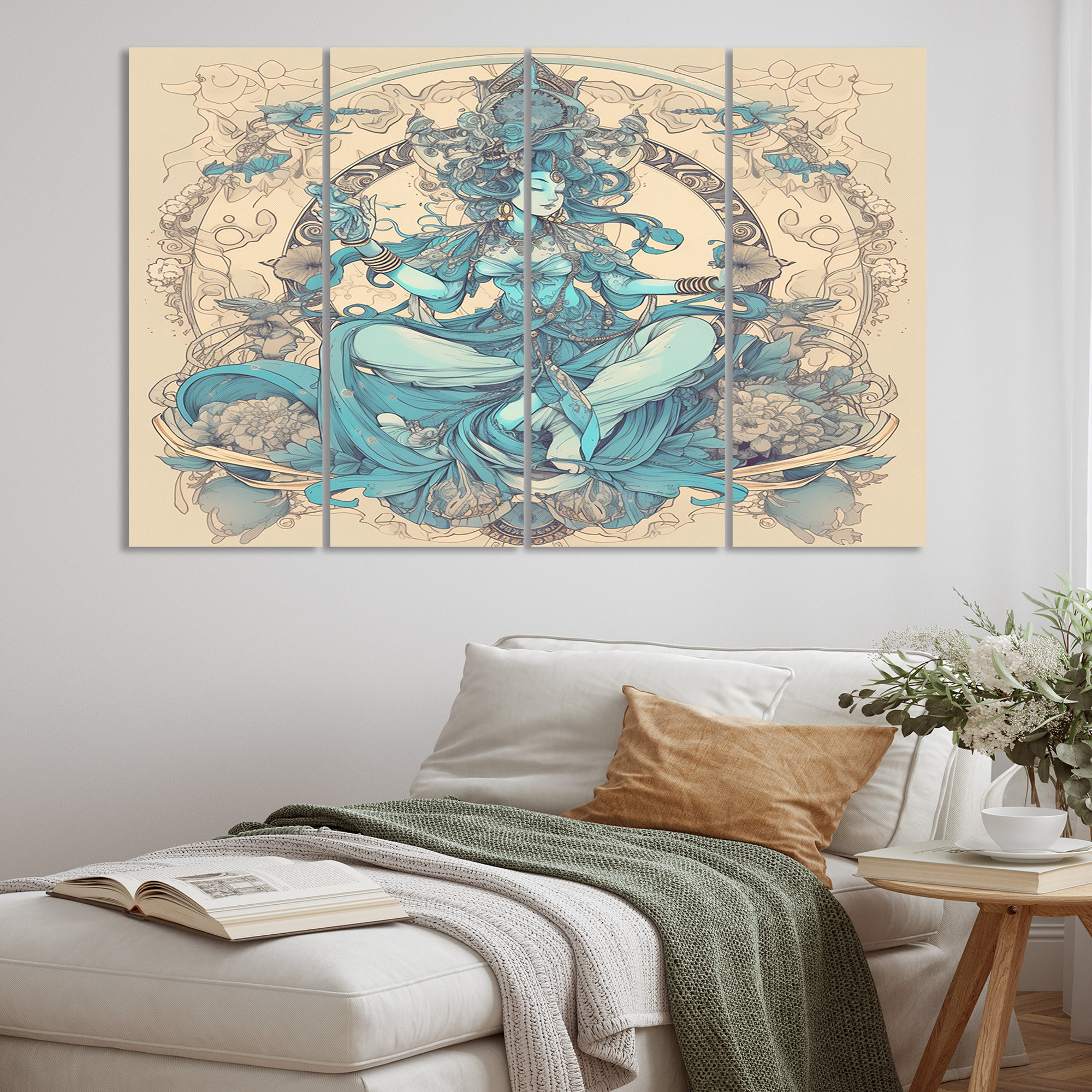 Bungalow Rose Blue Yogini Elegant Grace Elevating Spirit I - Yoga Wall Art Living Room - 4 ...